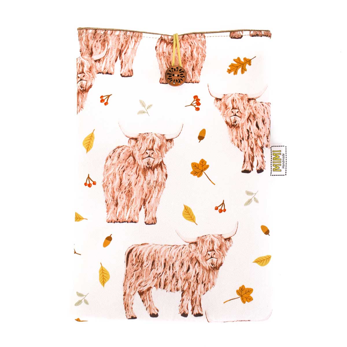 Buy Book Sleeve Highland Cows Pattern – Padded Travel Cover – MIMI ...