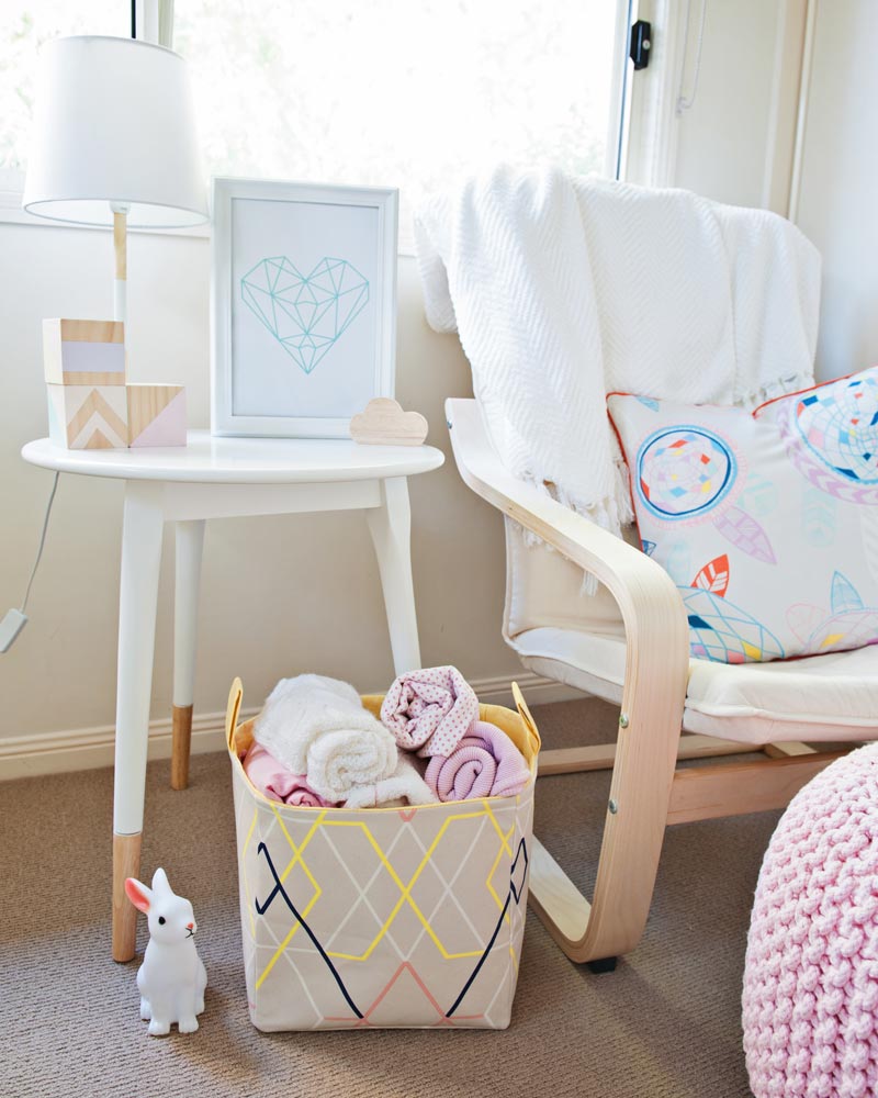 Buy Large Cube Storage Basket Online | Pastel Geometric – MIMI Handmade ...
