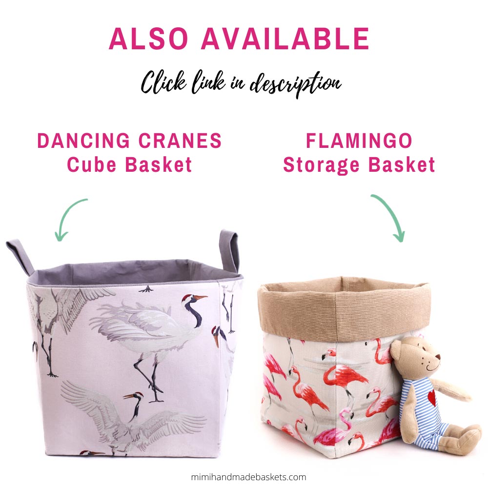 Buy Large Reversible Flamingo Basket | Tropical Home Decor