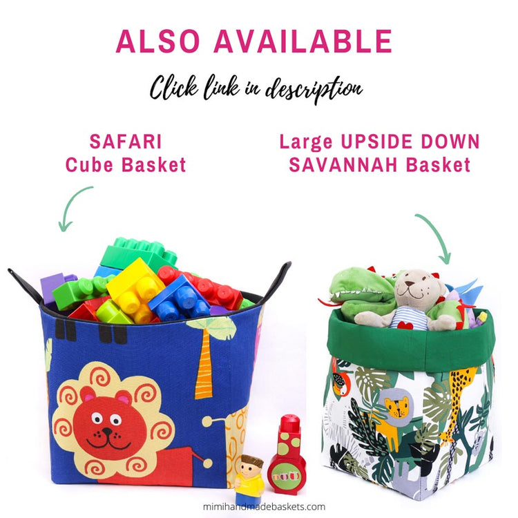 Buy Foldable Fabric Safari Animal Storage Cube 27x27cm – MIMI Handmade ...
