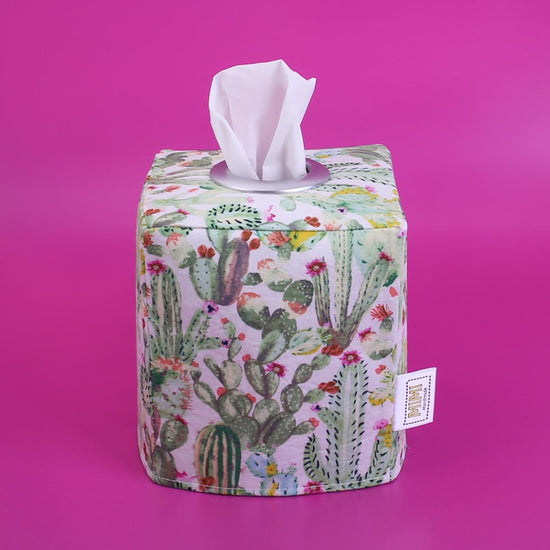 Small Tissue Box Cover Flowering Cactus | Tropical Homewares – MIMI ...