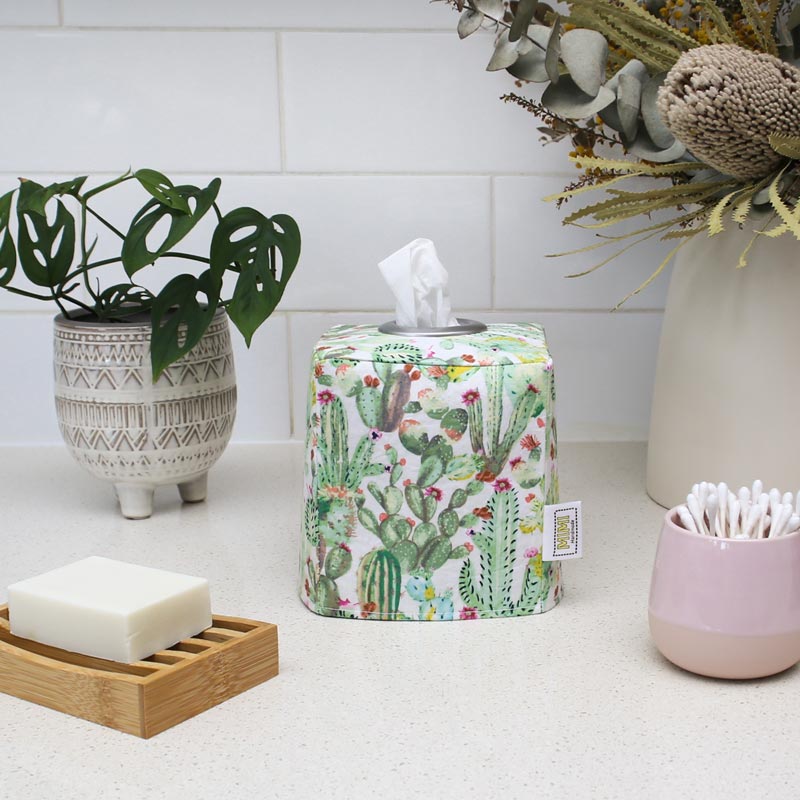 Small Tissue Box Cover Flowering Cactus | Tropical Homewares – MIMI ...