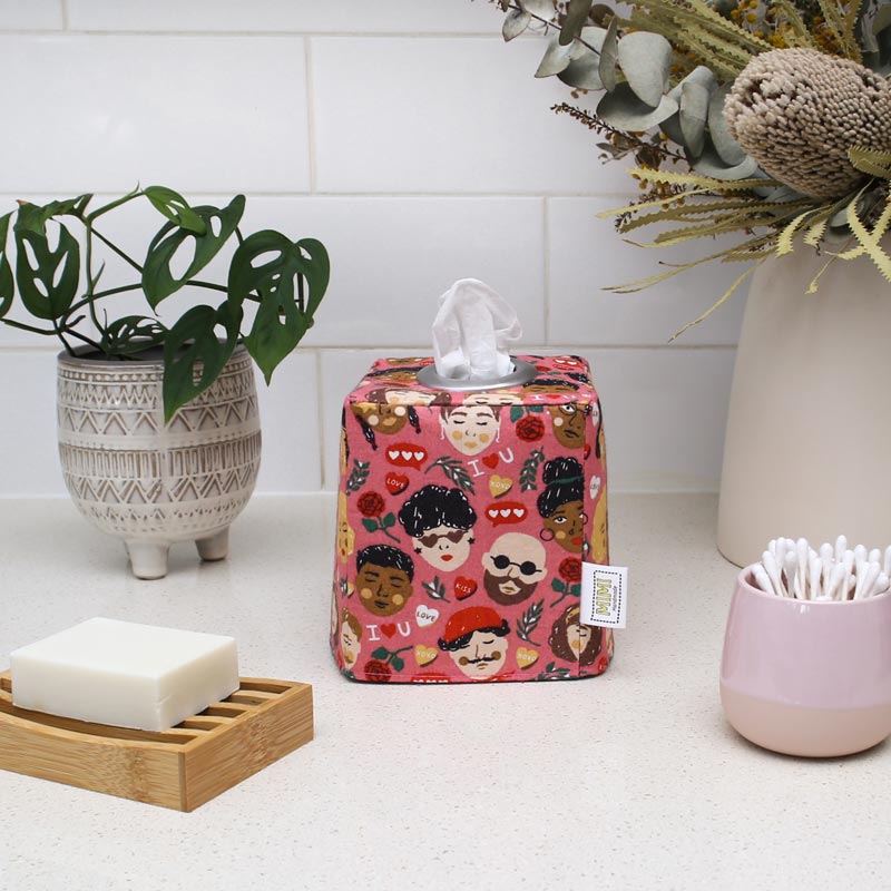 Square Tissue Box Cover Love Heart Faces | Rockabilly Style – MIMI ...
