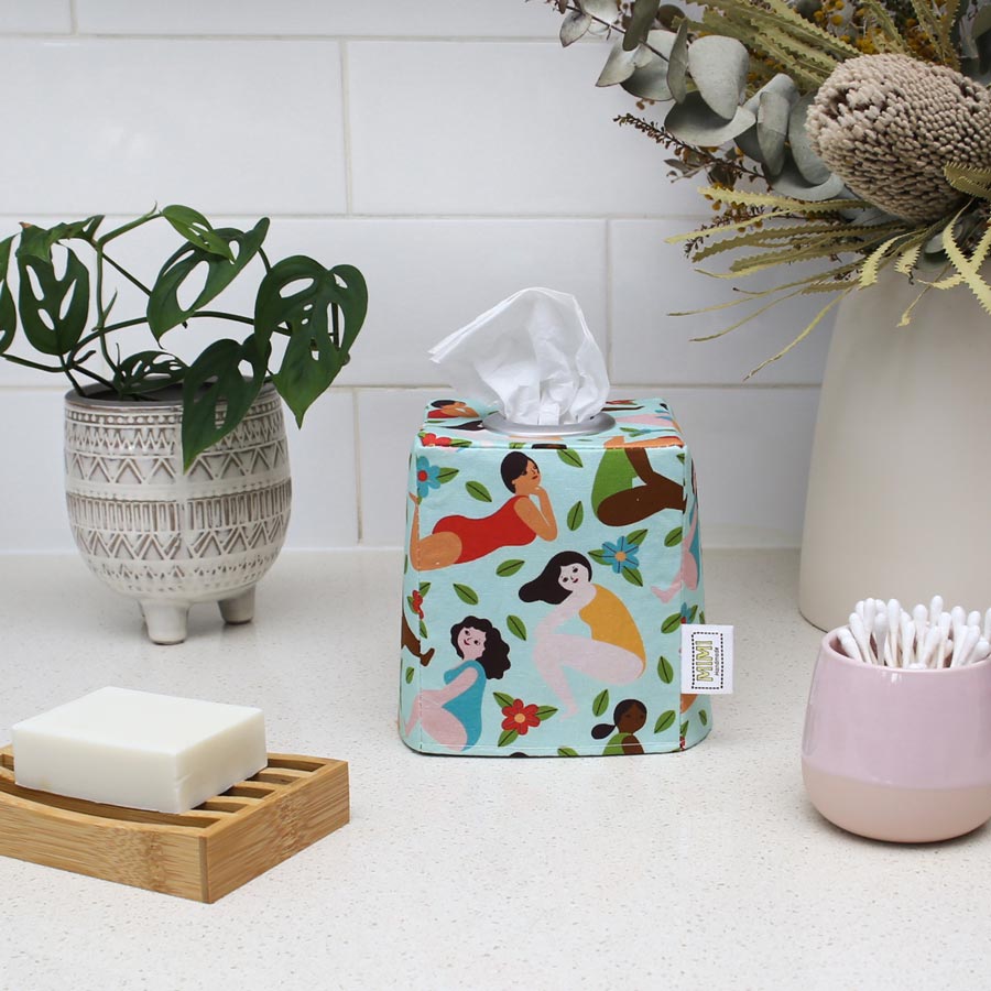 Square Tissue Box Cover | Women's Swimsuit Art Beachy Print – MIMI ...