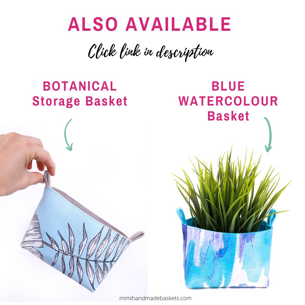Buy Set of 2 Small Storage Baskets | Blue Botanical Decor