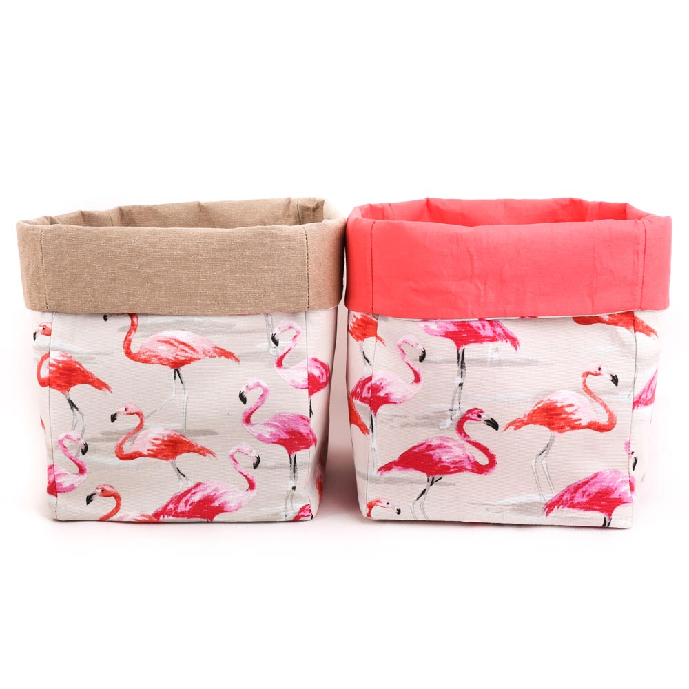 Buy Large Reversible Flamingo Basket | Tropical Home Decor – MIMI ...