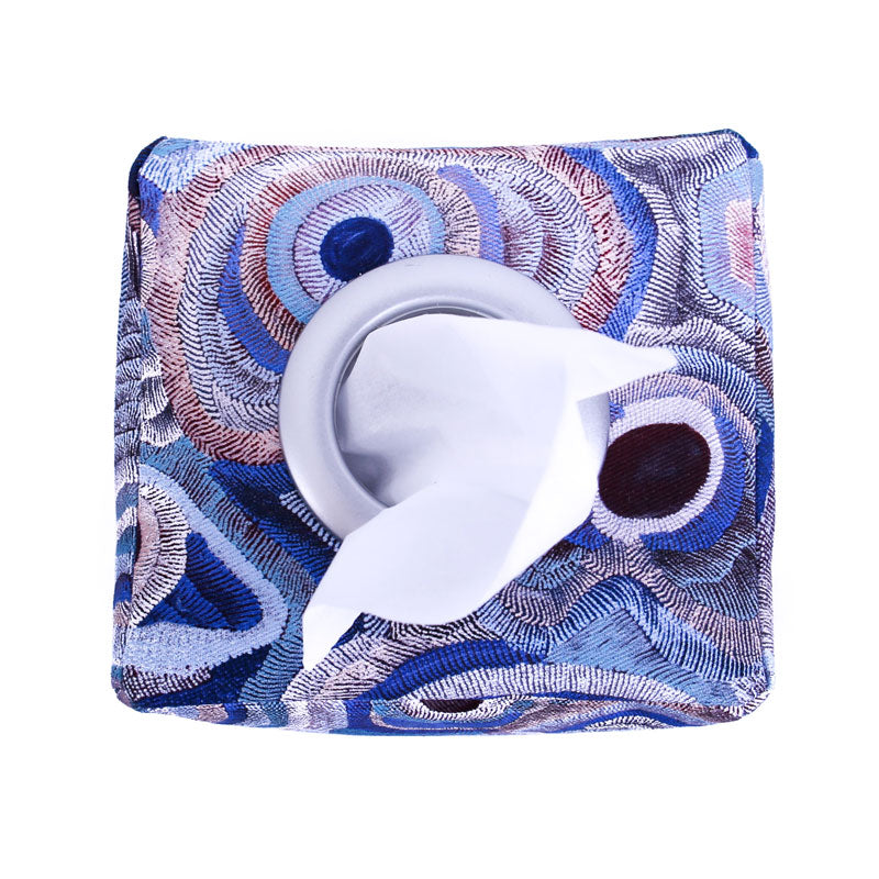 Buy Square Tissue Box Cover Blue | Aboriginal Art Home Decor – MIMI ...