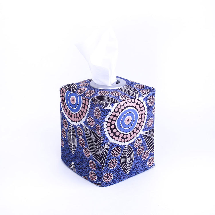 Square Tissue Box Cover Blue | Indigenous Homewares Decor – MIMI ...