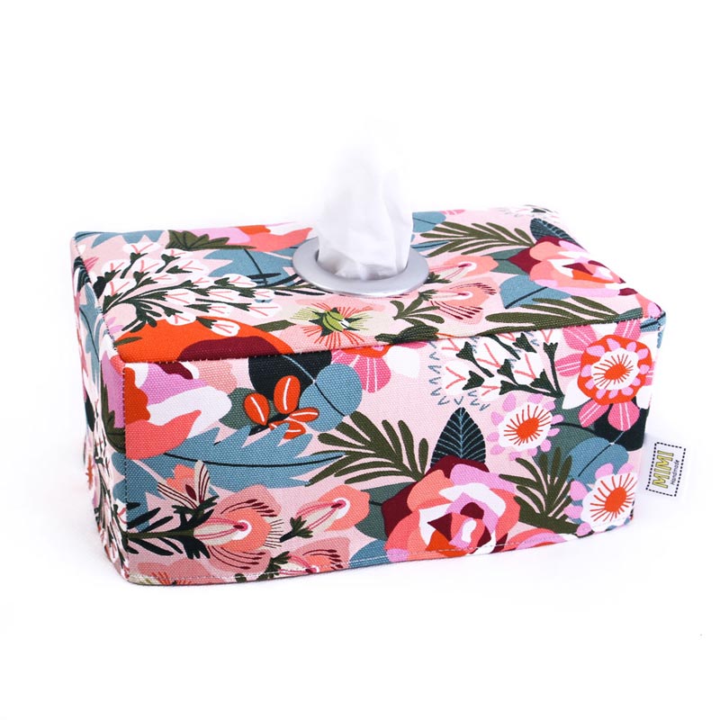 Buy Rectangular Tissue Box Cover | Pink Pastel Flowers
