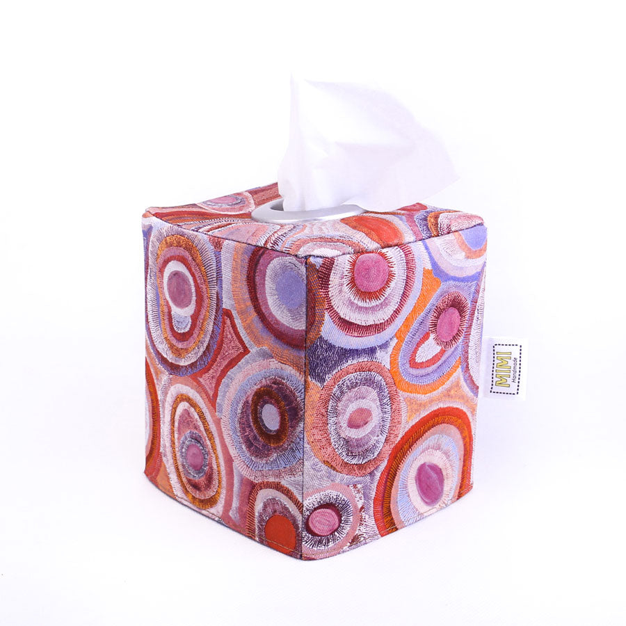 Square Tissue Box Cover Orange | Aboriginal Art Homewares – MIMI ...