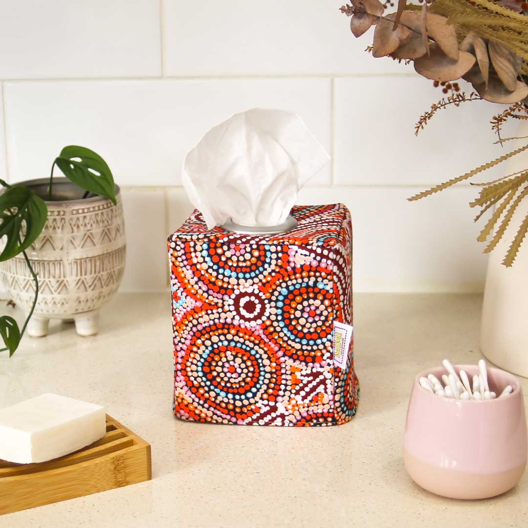 Square Tissue Box Cover Dots | Indigenous Homewares & Decor – MIMI ...