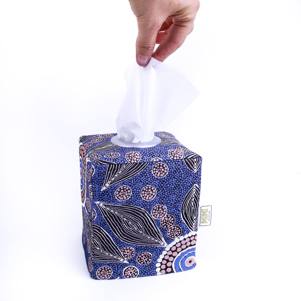 Square Tissue Box Cover Blue | Indigenous Homewares Decor – MIMI ...