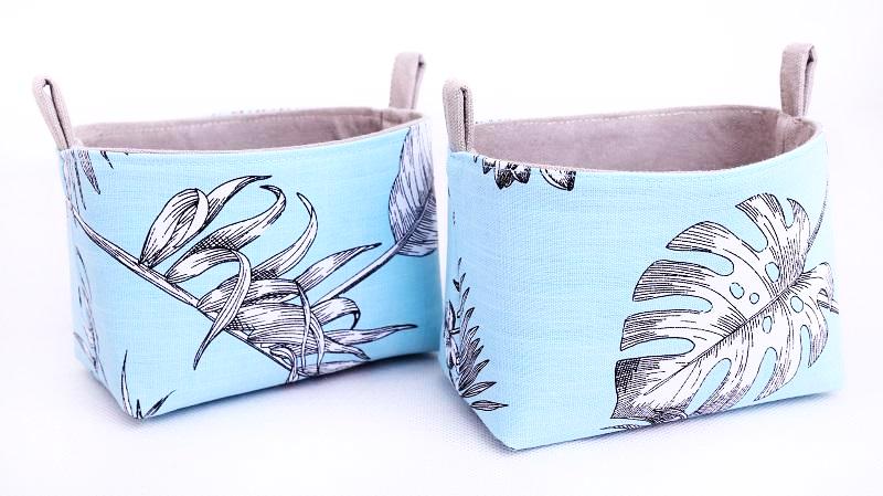 Buy Set of 2 Small Storage Baskets | Blue Botanical Decor