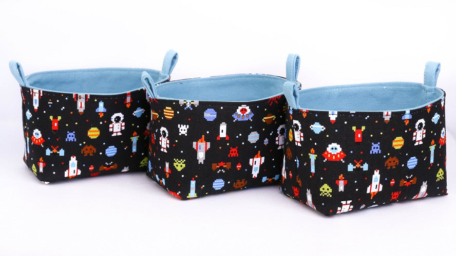 Set of 3 Small Storage Baskets | Outer Space Kids Room Decor – MIMI ...