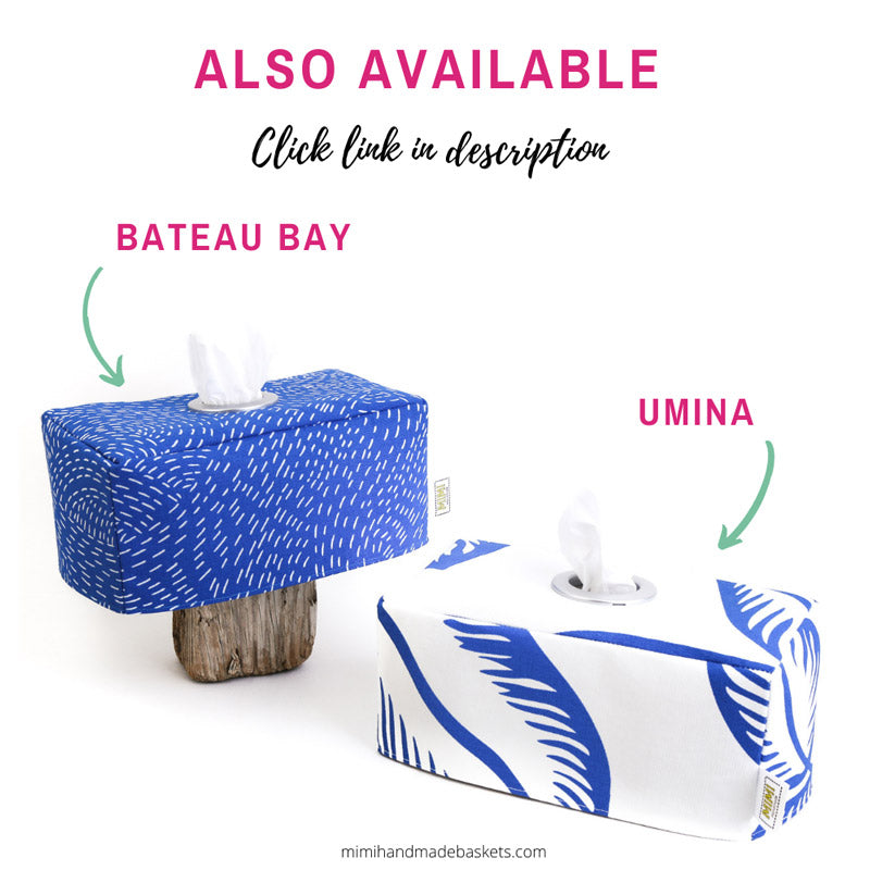 White & Blue Rectangular Tissue Box Cover | Coastal Décor