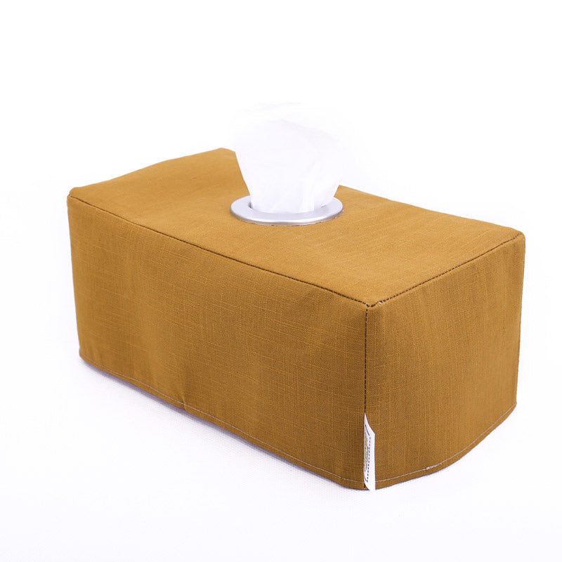 Shop Rectangular Linen Tissue Box Cover | Mustard Yellow